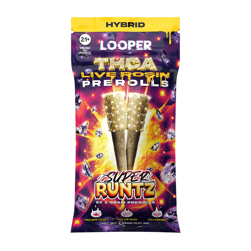Looper | THC-A Live Rosin Prerolls | 2pk - Greens and Beans